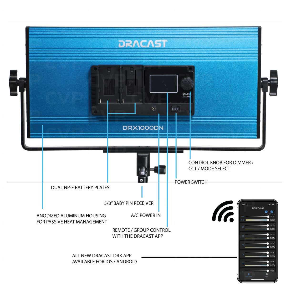 Buy - Dracast LED1000 X Series 3x Daylight LED Kit (DRX31000DNH)