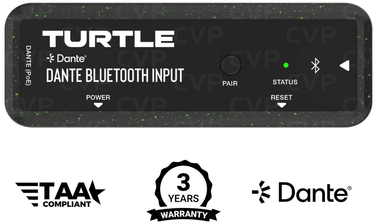 Adaptador de entrada Bluetooth Turtle Dante 2Ch | CVP