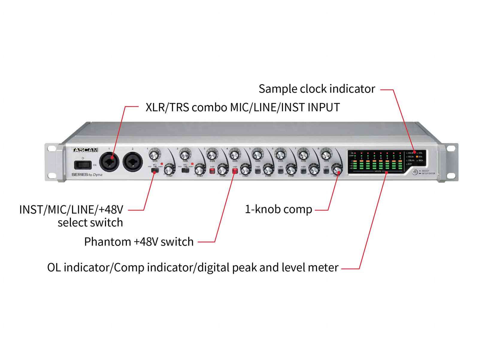 Buy - Tascam 8 Channel Mic Preamp (SERIES 8p Dyna)