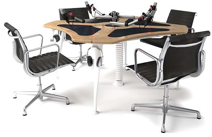AKA ProVoice V4 4 Person Podcast Table - Oak/Grey | CVP