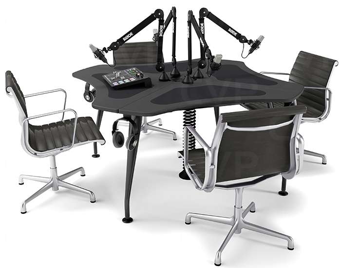 AKA ProVoice V4 4 Person Podcast Table - Graphite/Grey | CVP